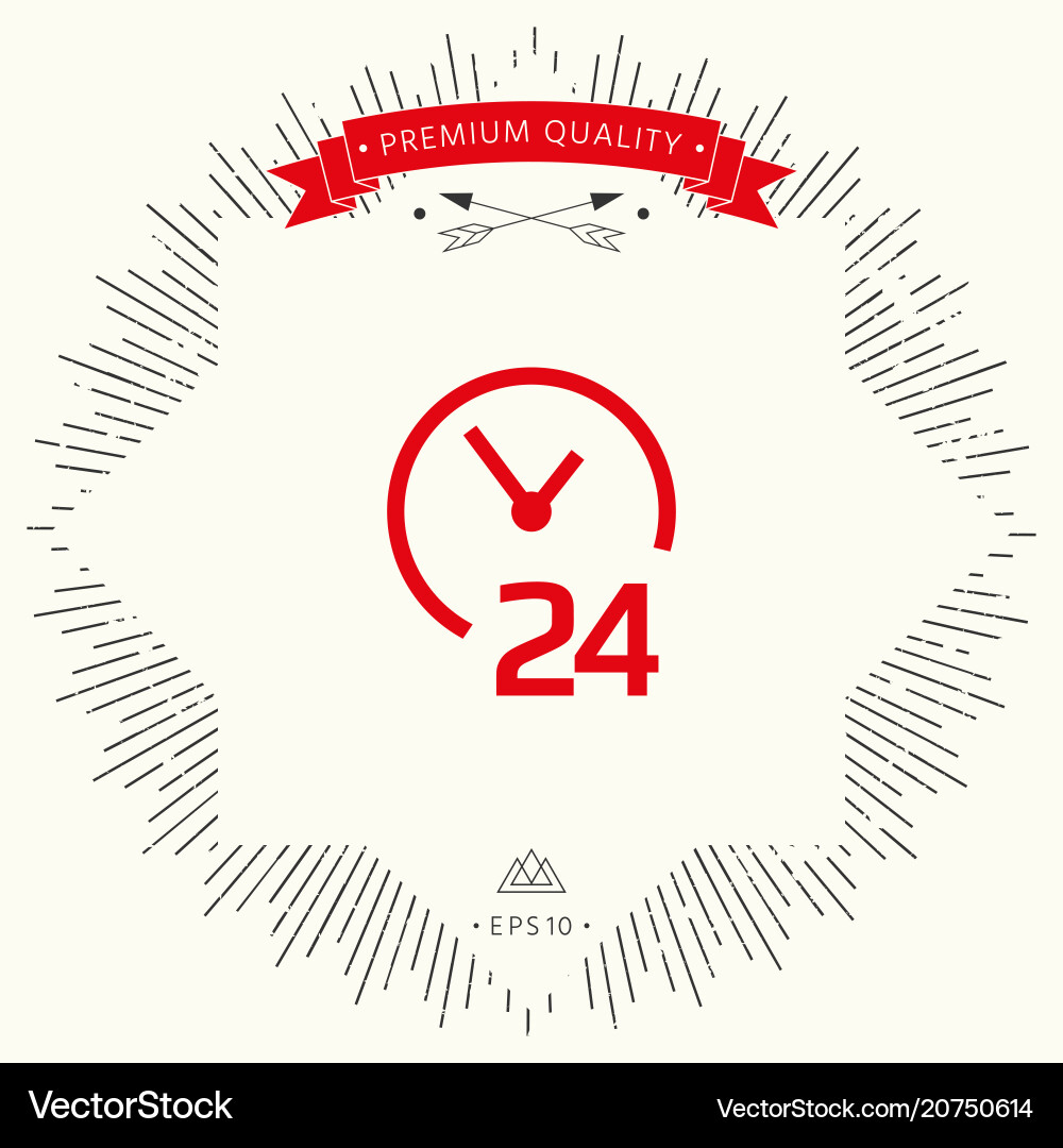 Open around the clock icon opening hours symbol Vector Image