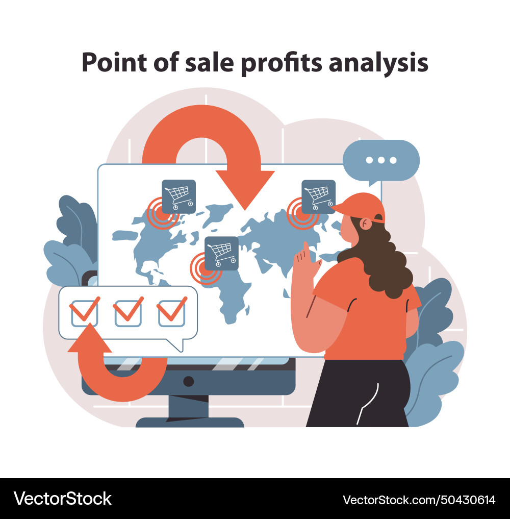 Point of sale profits analysis visual Royalty Free Vector