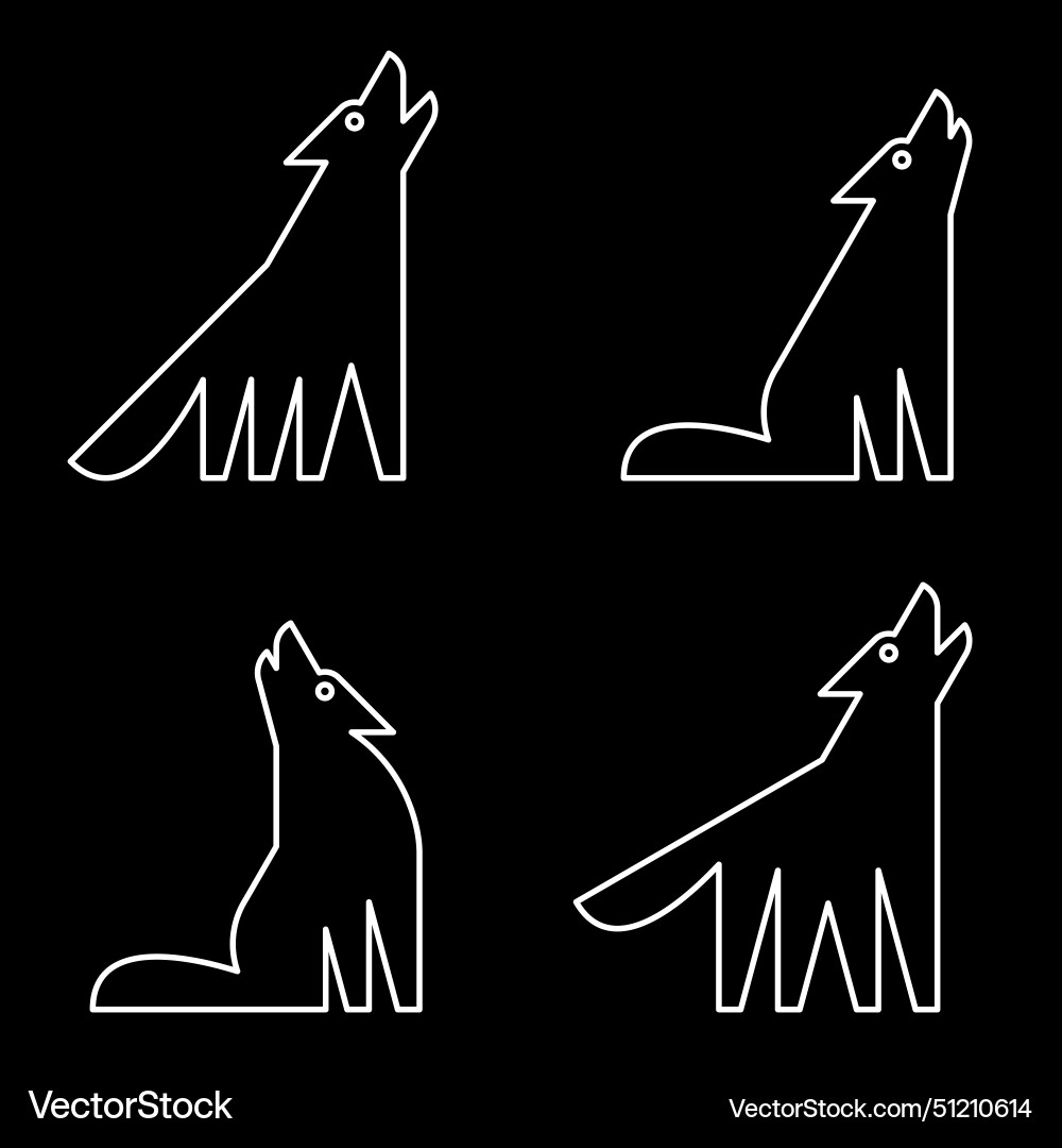 Set of wolf logo Royalty Free Vector Image - VectorStock