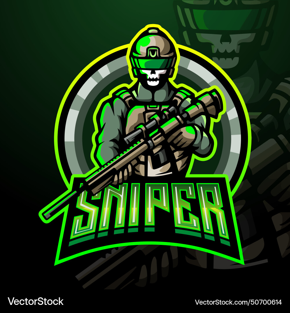 Sniper esport logo mascot design Royalty Free Vector Image