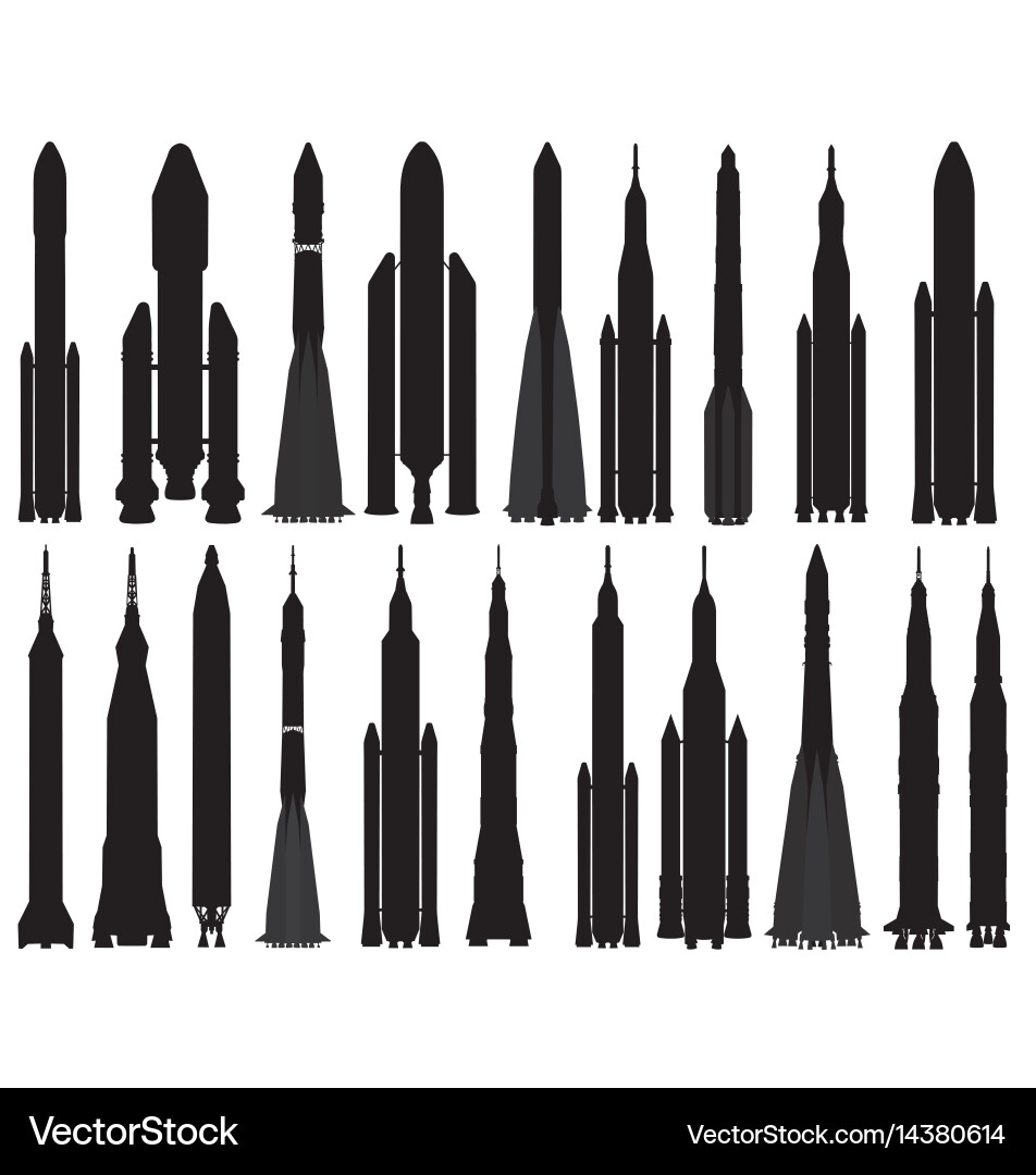 Space rockets Royalty Free Vector Image - VectorStock