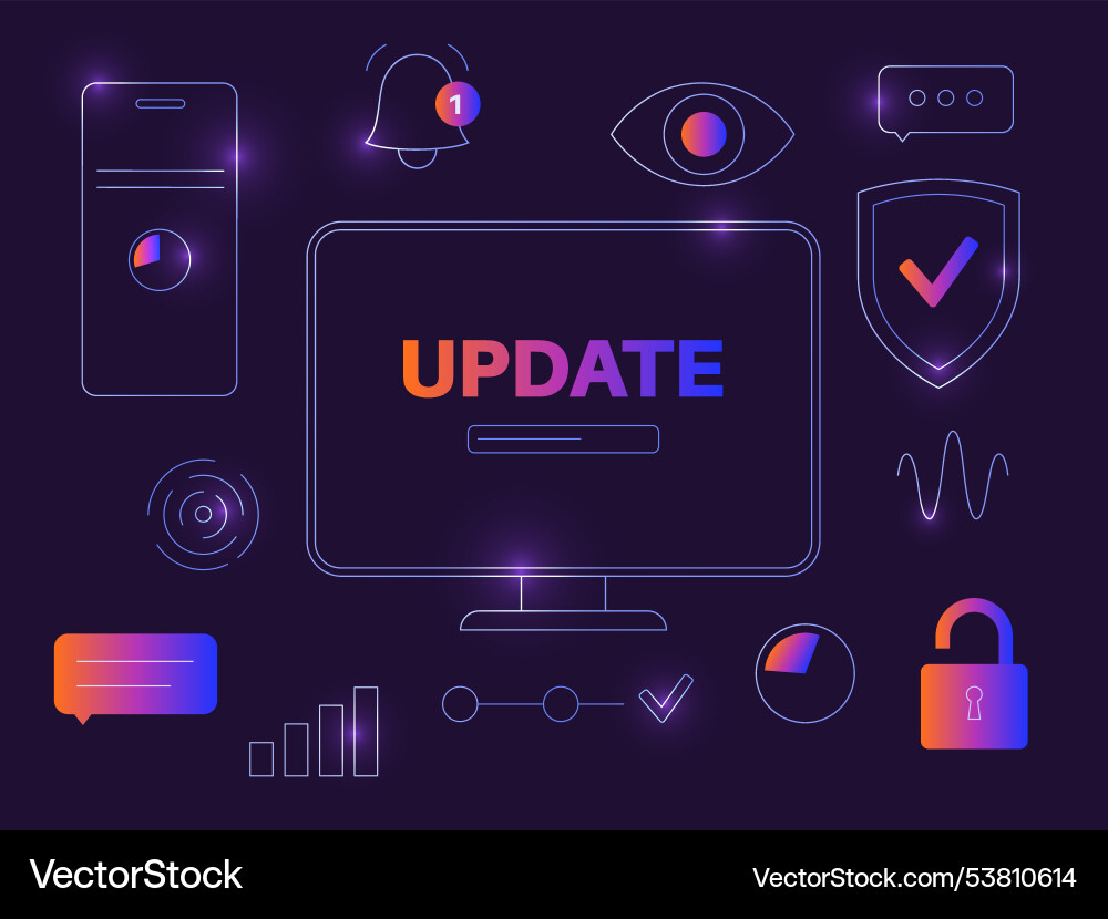 System update concept Royalty Free Vector Image