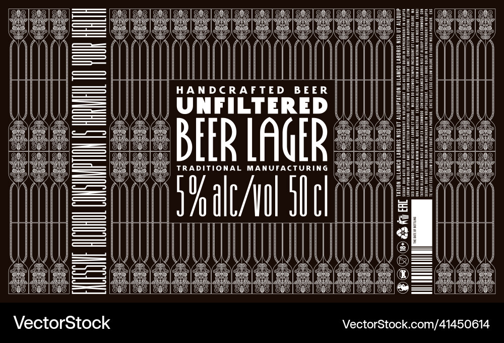 Template decorative label for craft beer Vector Image