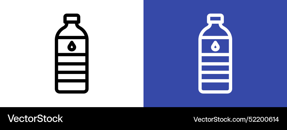 Water bottle icon logo sign set outline Royalty Free Vector