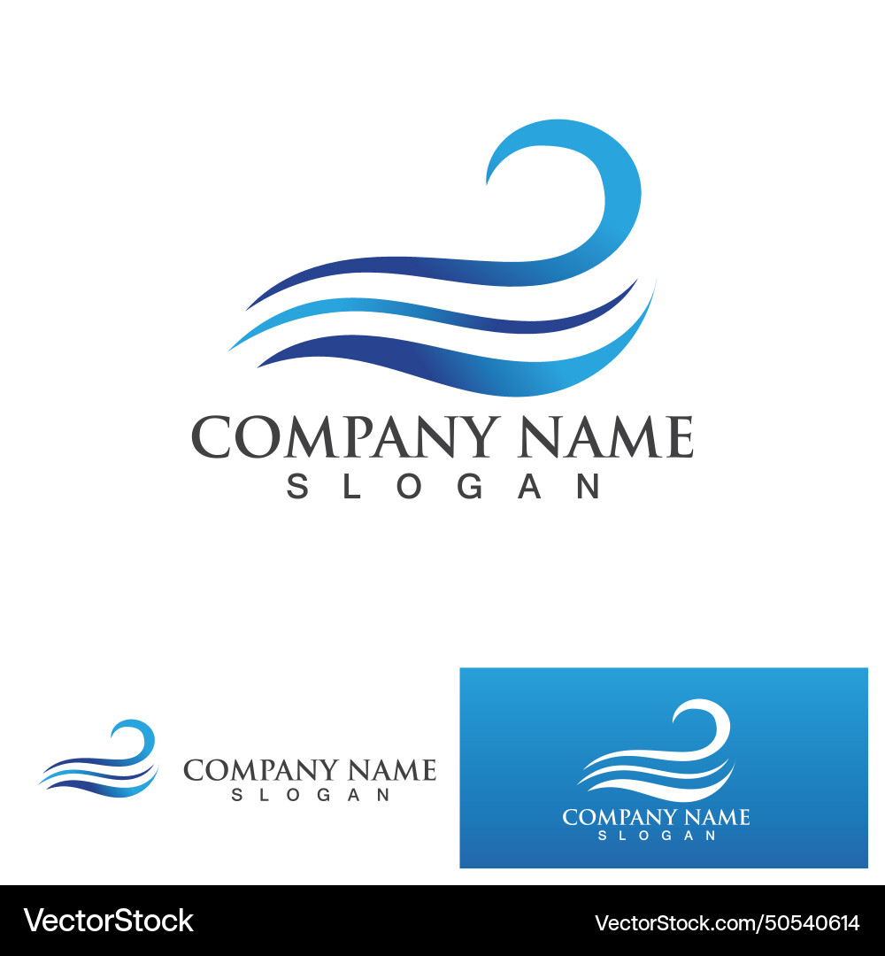 Wave water beach logo and symbol Royalty Free Vector Image