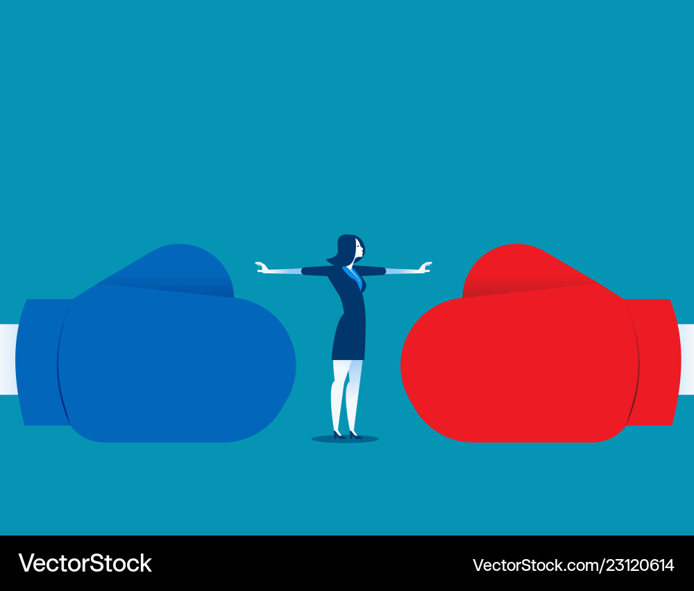 Woman stop conflict or fighting concept Royalty Free Vector