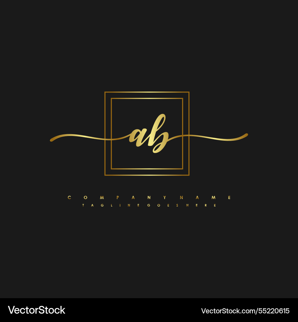 Ab initial letter handwriting and signature logo Vector Image