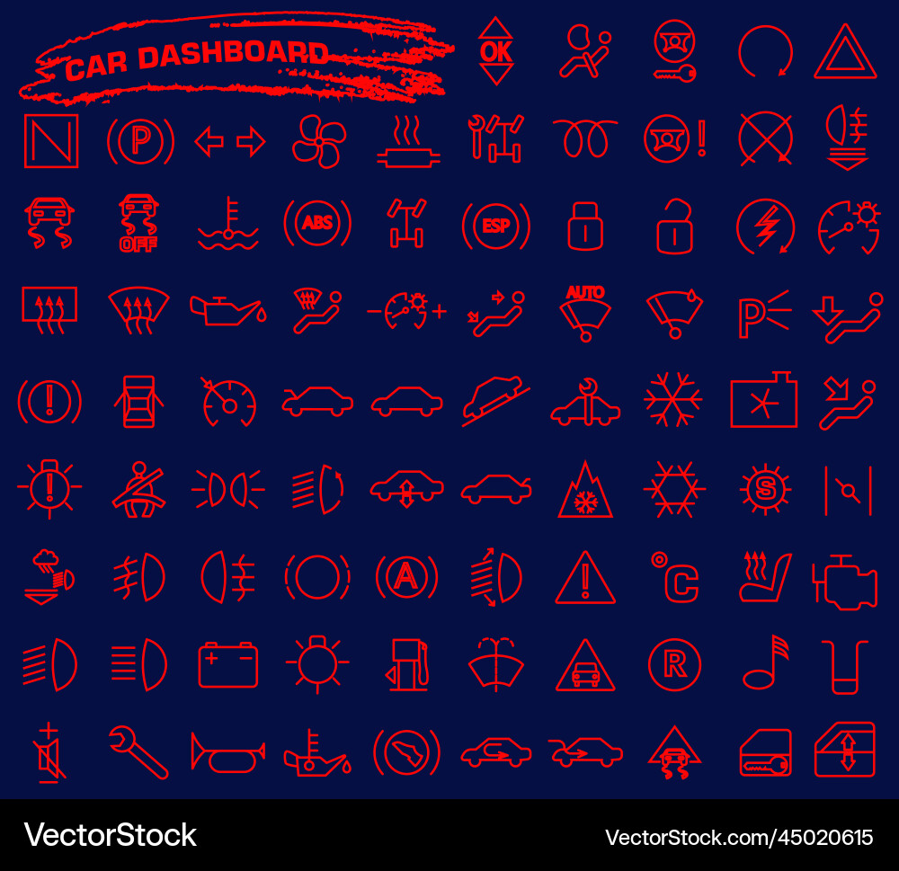 Car control panel interface automatic dashboard Vector Image