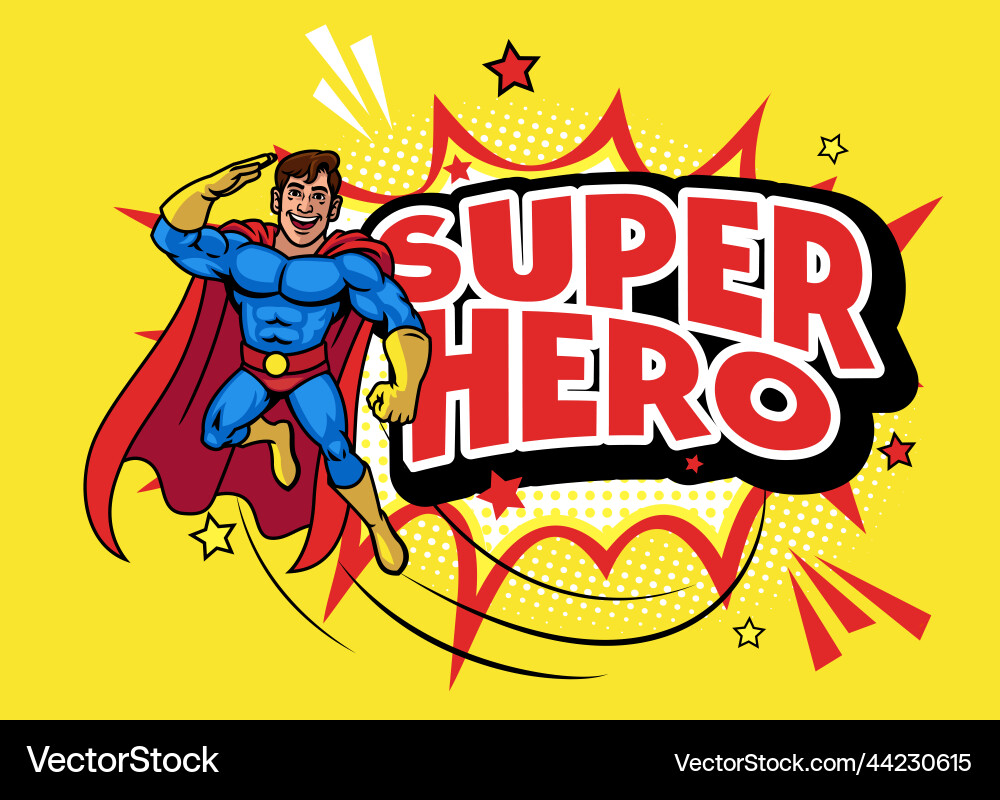 Cartoon of superhero comic Royalty Free Vector Image
