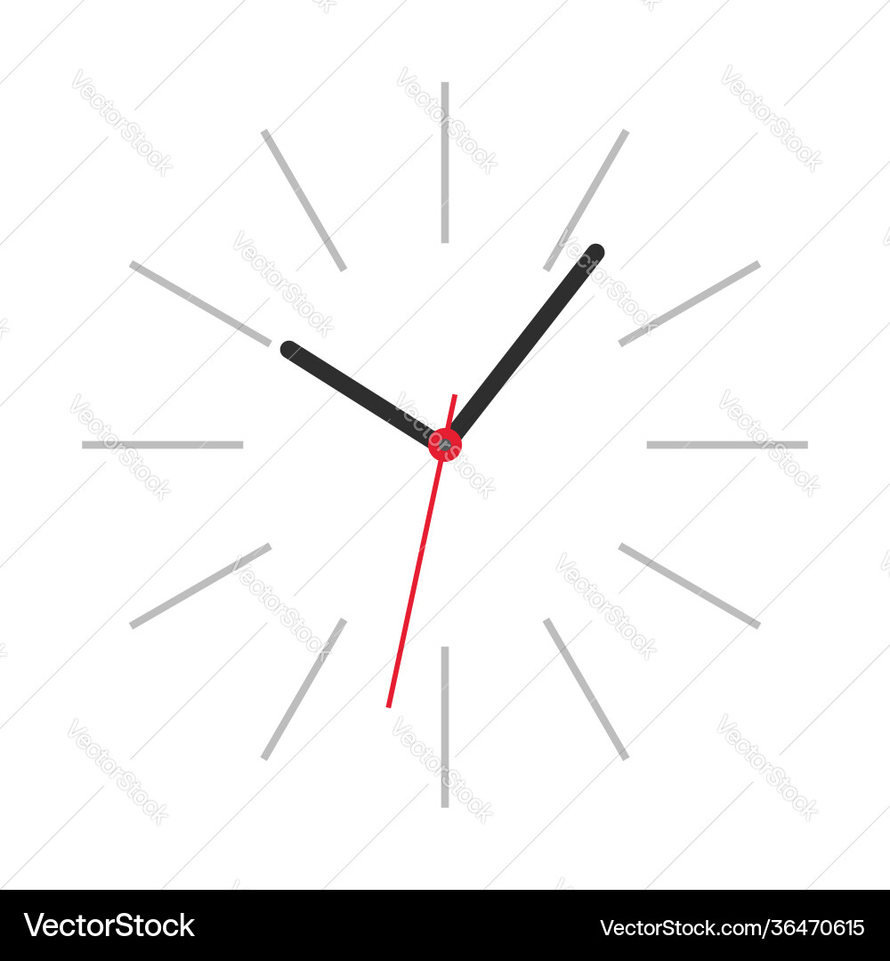 Clock face dial isolated on white Royalty Free Vector Image