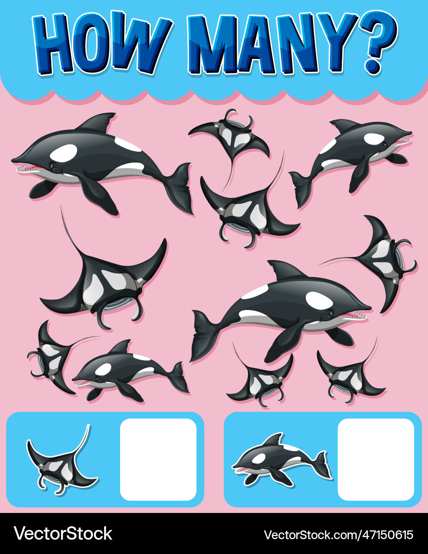 Counting number game template Royalty Free Vector Image