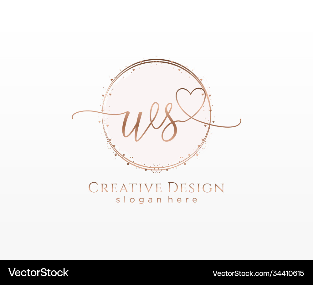 Elegant Initial 'WS' Handwriting Logo Royalty Free Vector