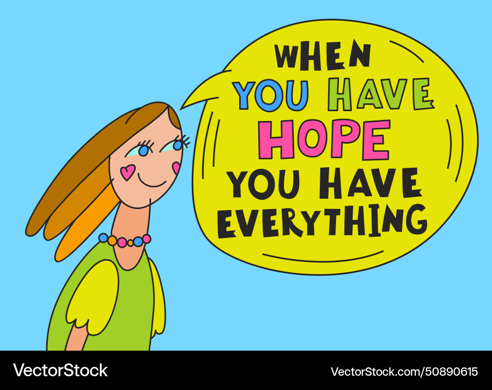 Hopecore aesthetic philosophy based on hope Vector Image