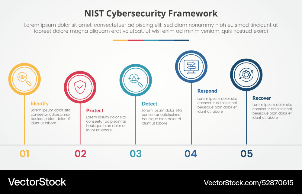 Nist cybersecurity framework infographic concept Vector Image