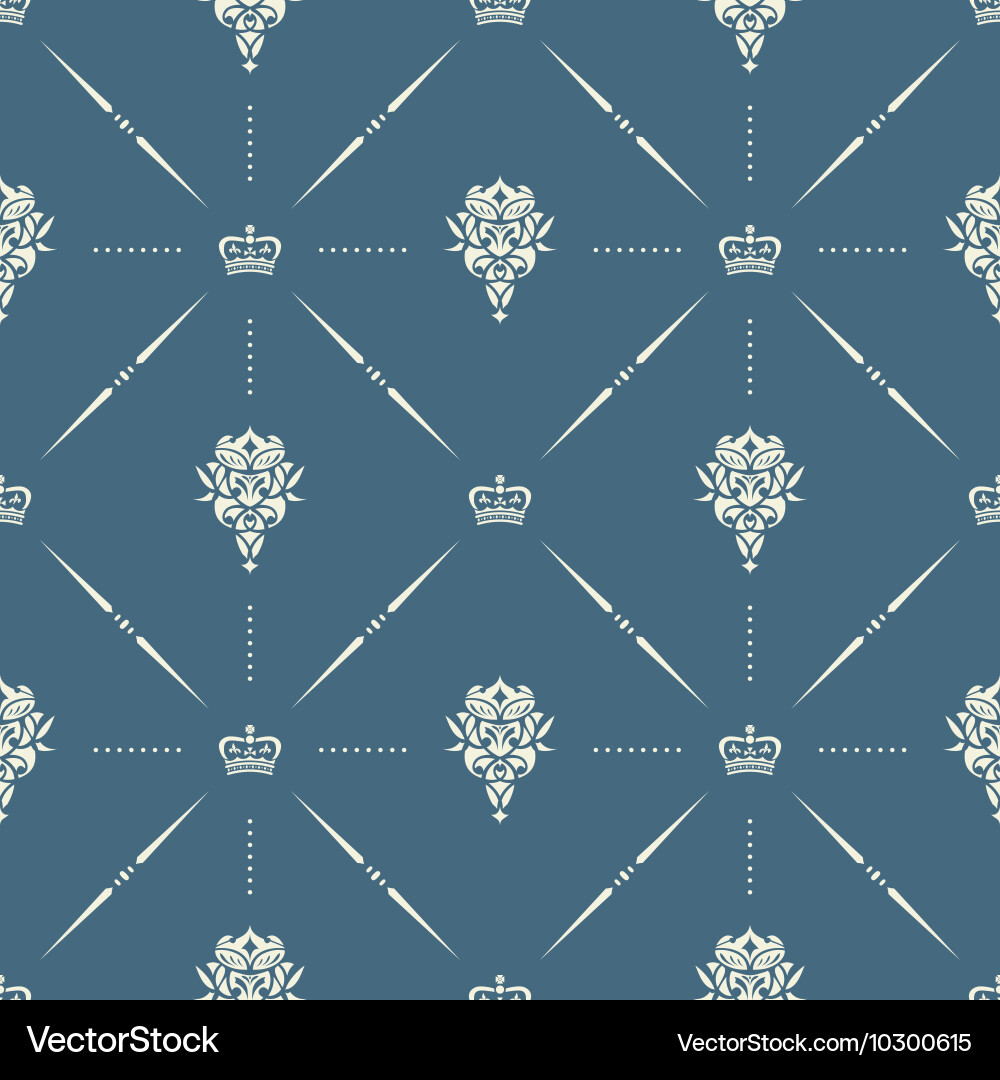 Royal wallpaper seamless pattern with crown Vector Image