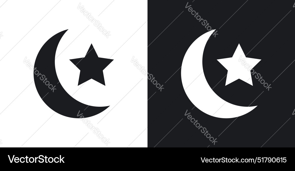 Star and crescent icon Royalty Free Vector Image
