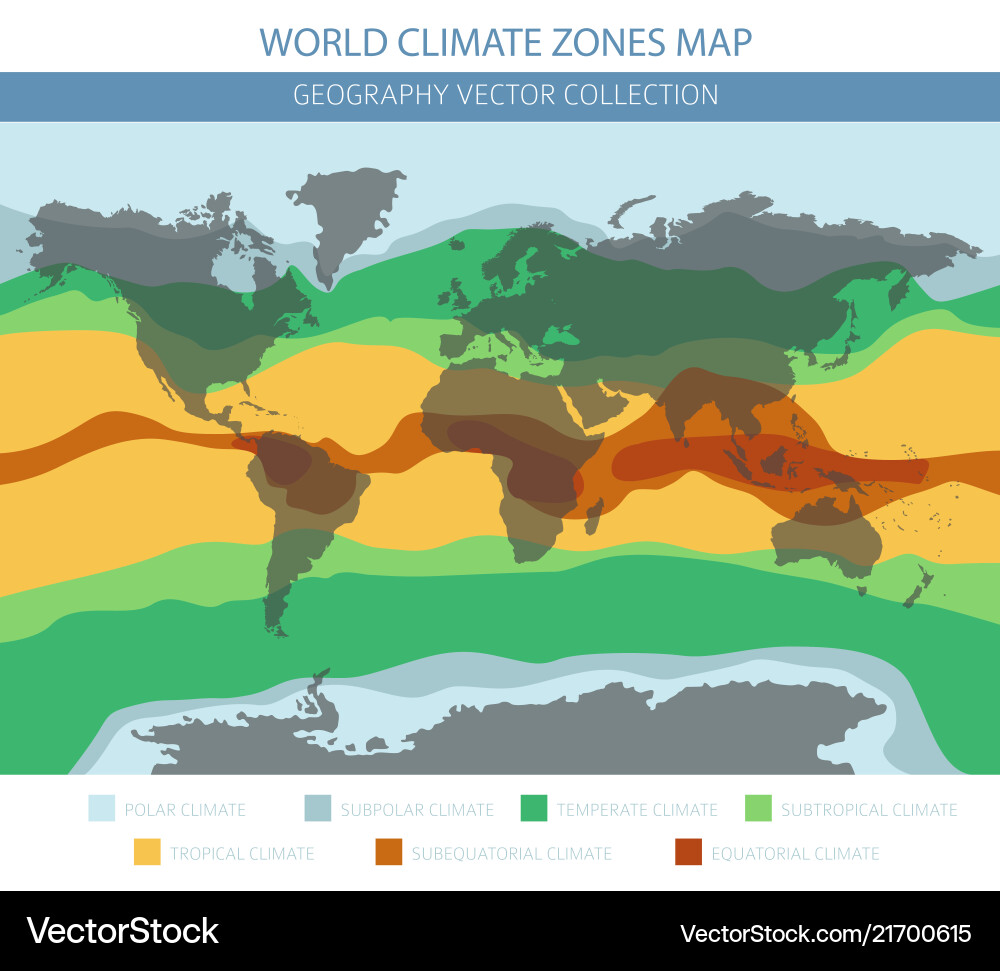 World climate zones map elements build your own Vector Image