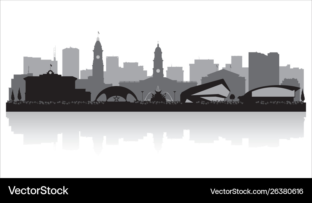 Adelaide City Skyline Silhouette Royalty Free Vector Image