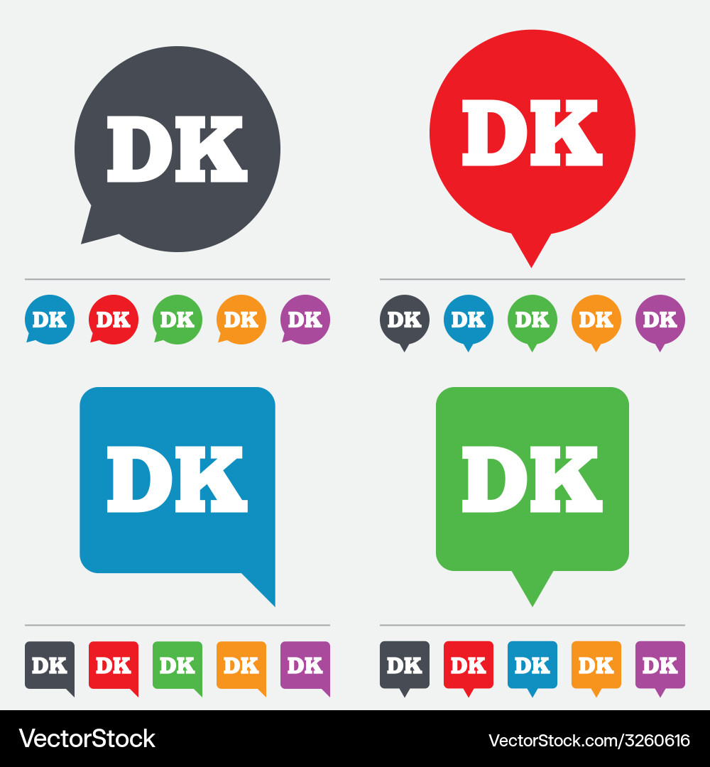 Denmark language sign icon dk translation Vector Image