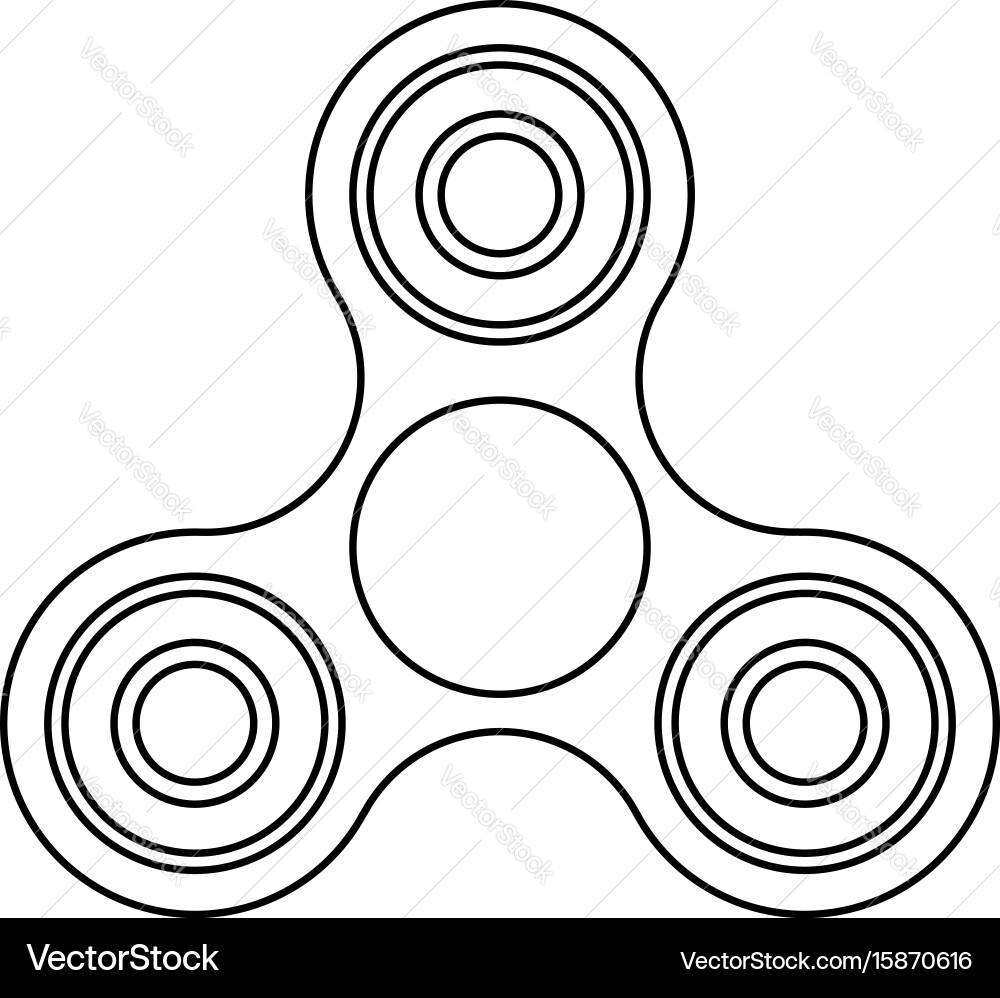 Fidget spinner outline technical drawing icon Vector Image