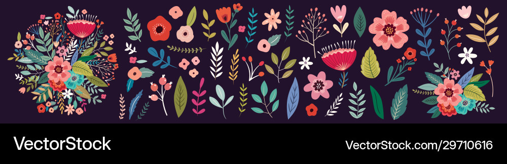 Flower spring collection Royalty Free Vector Image