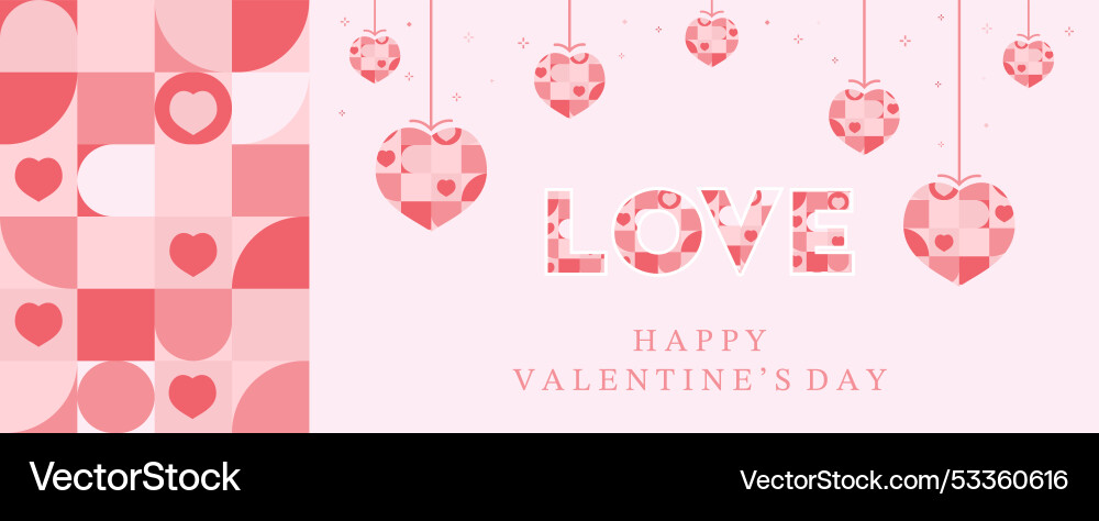 Geometric heart background for valentines Vector Image