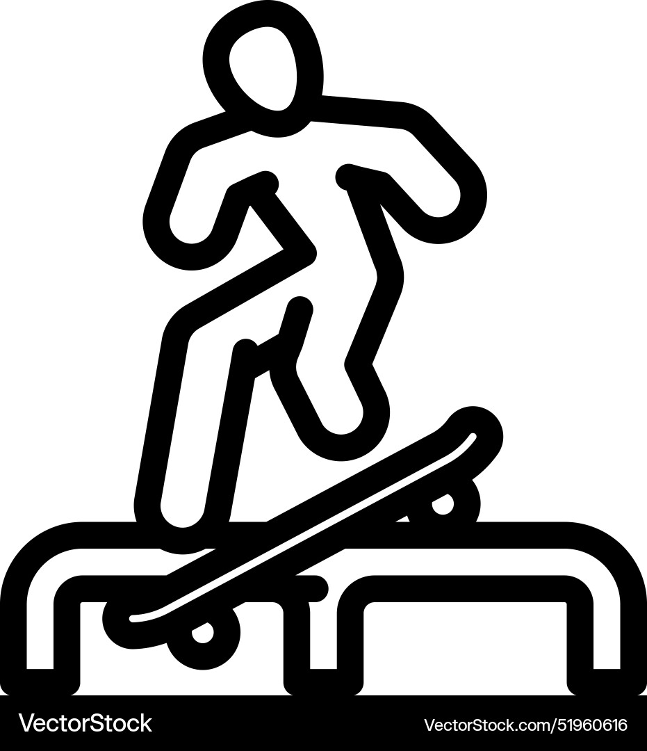 Grind skateboard sport line icon Royalty Free Vector Image
