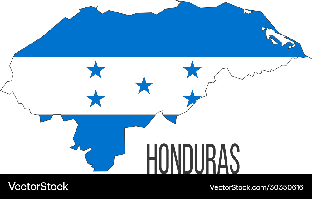 Honduras flag map the country Royalty Free Vector Image