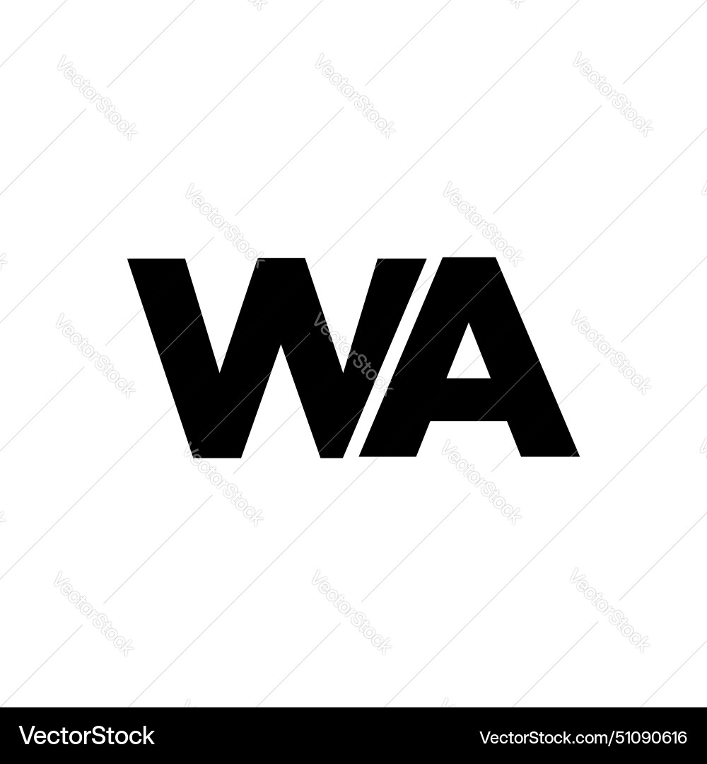 Letter w and a wa logo design template minimal Vector Image
