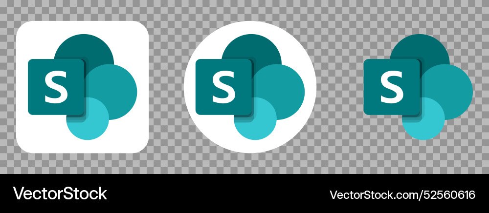 Microsoft SharePoint Logo Set Royalty Free Vector Image
