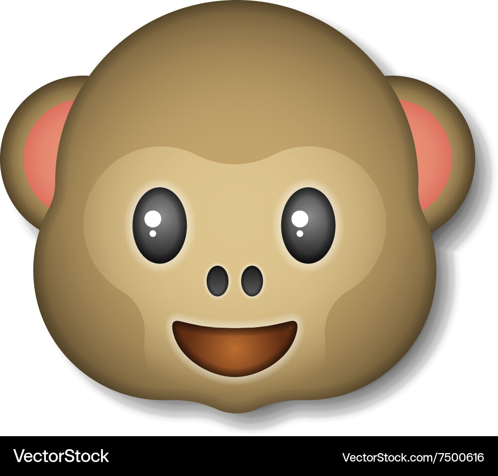 Monkey emoticon icon logo symbol Royalty Free Vector Image