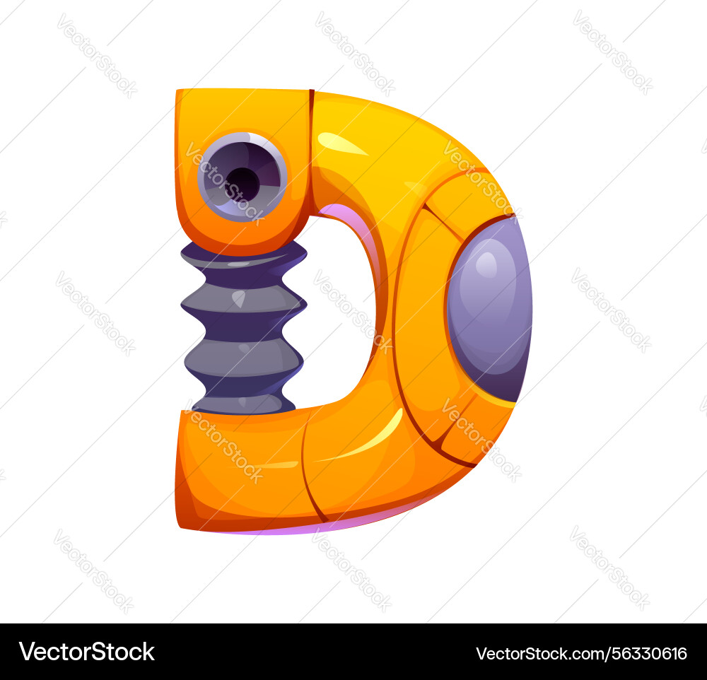 Robot font cyborg hand type robotic machine gear Vector Image