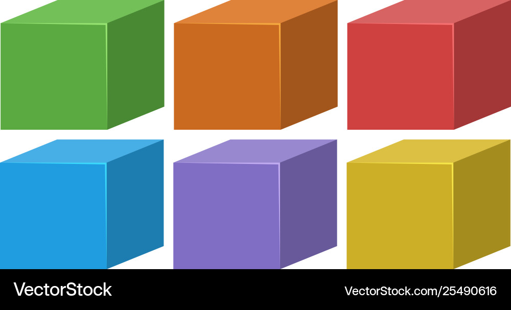 Set colored boxes Royalty Free Vector Image - VectorStock