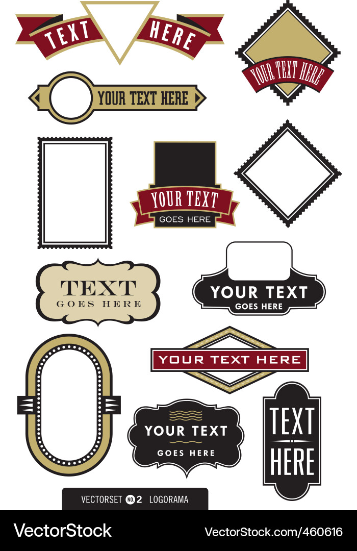 Set of 12 logo or label frames Royalty Free Vector Image