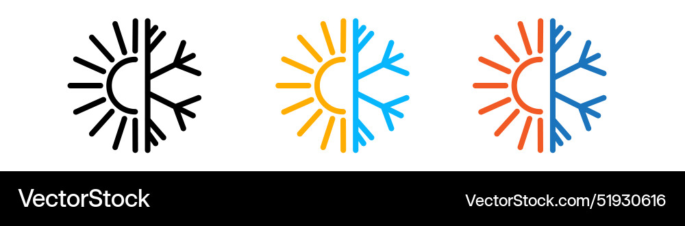 Temperature measurement icons for hot and cold Vector Image