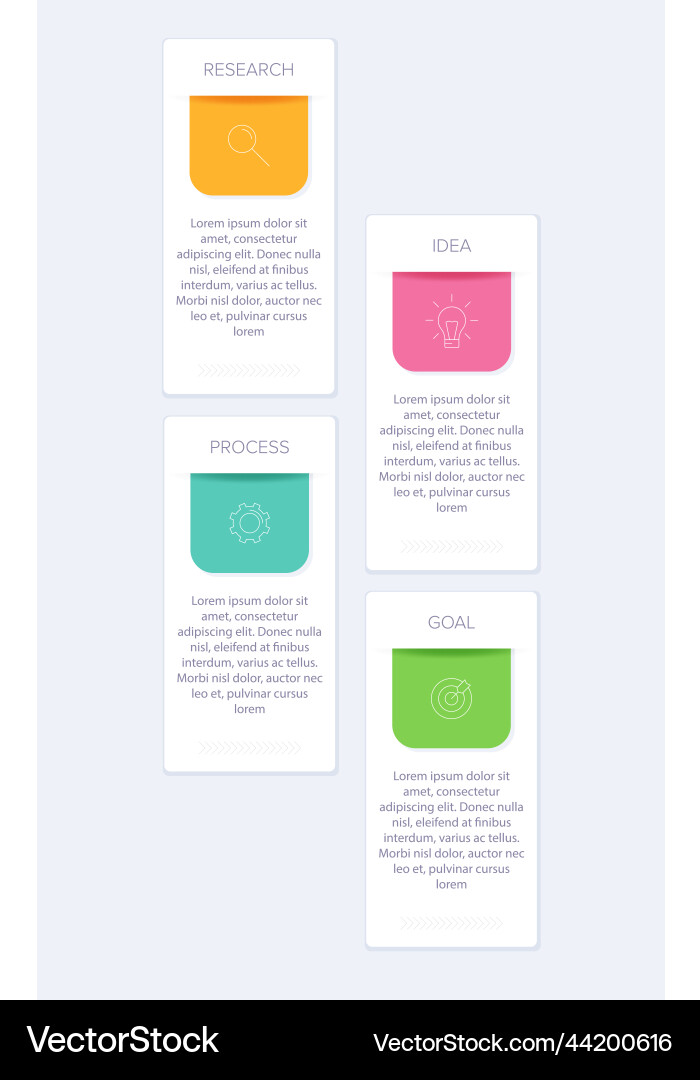 Vertical infographic design with icons and 4 Vector Image