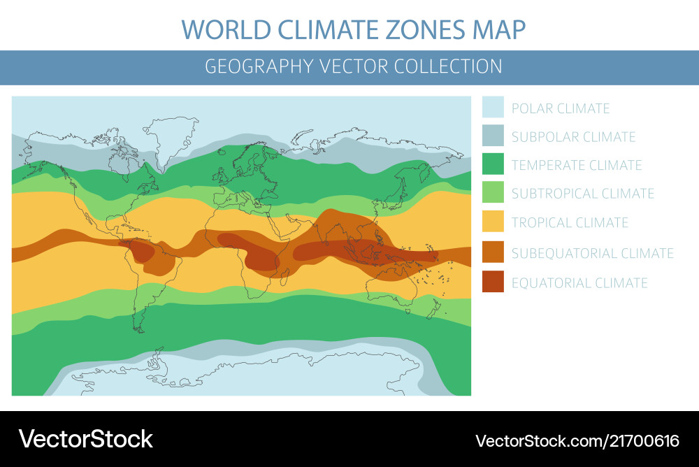 World climate zones map elements build your own Vector Image
