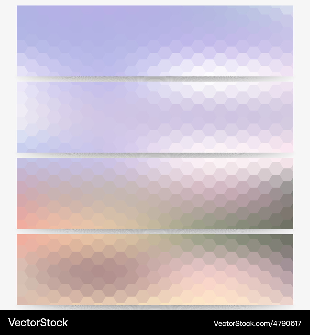 Abstract hexagonal headers set blurred design Vector Image