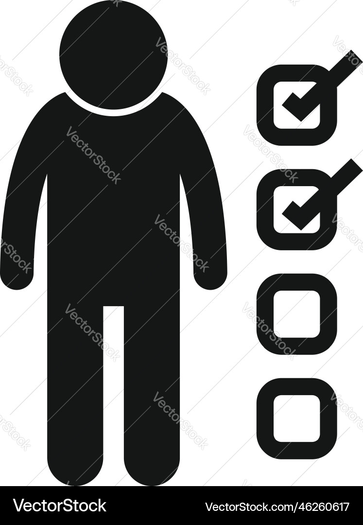 Approved person icon simple work human Royalty Free Vector