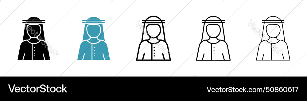 Arabic man icon set kuwait muslim sheikh Vector Image