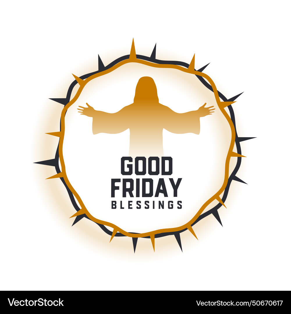 Beautiful good friday blessing card with crown Vector Image