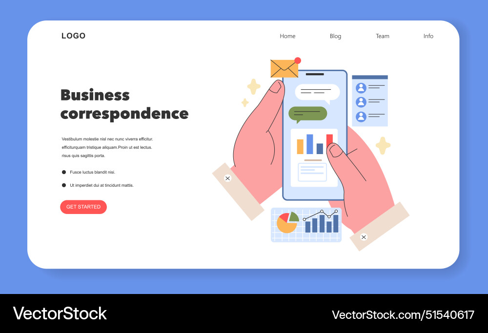Business correspondence concept Royalty Free Vector Image