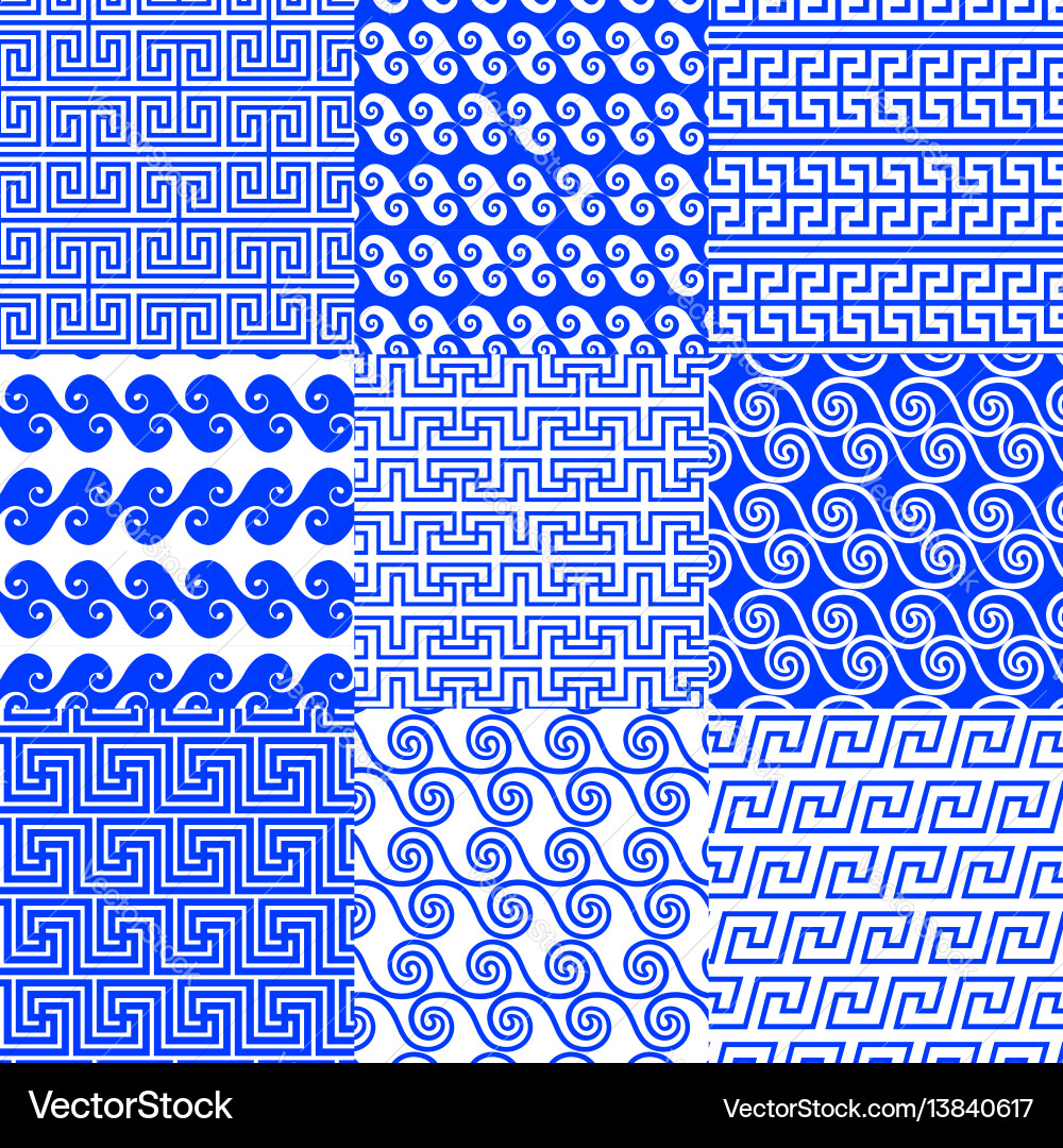 Collection of greek traditional ethnic pattern Vector Image