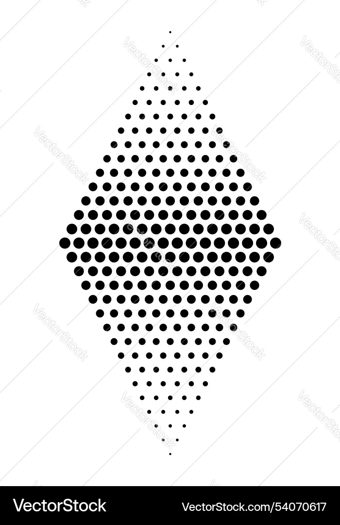 Dotted diamond design element isolated Royalty Free Vector