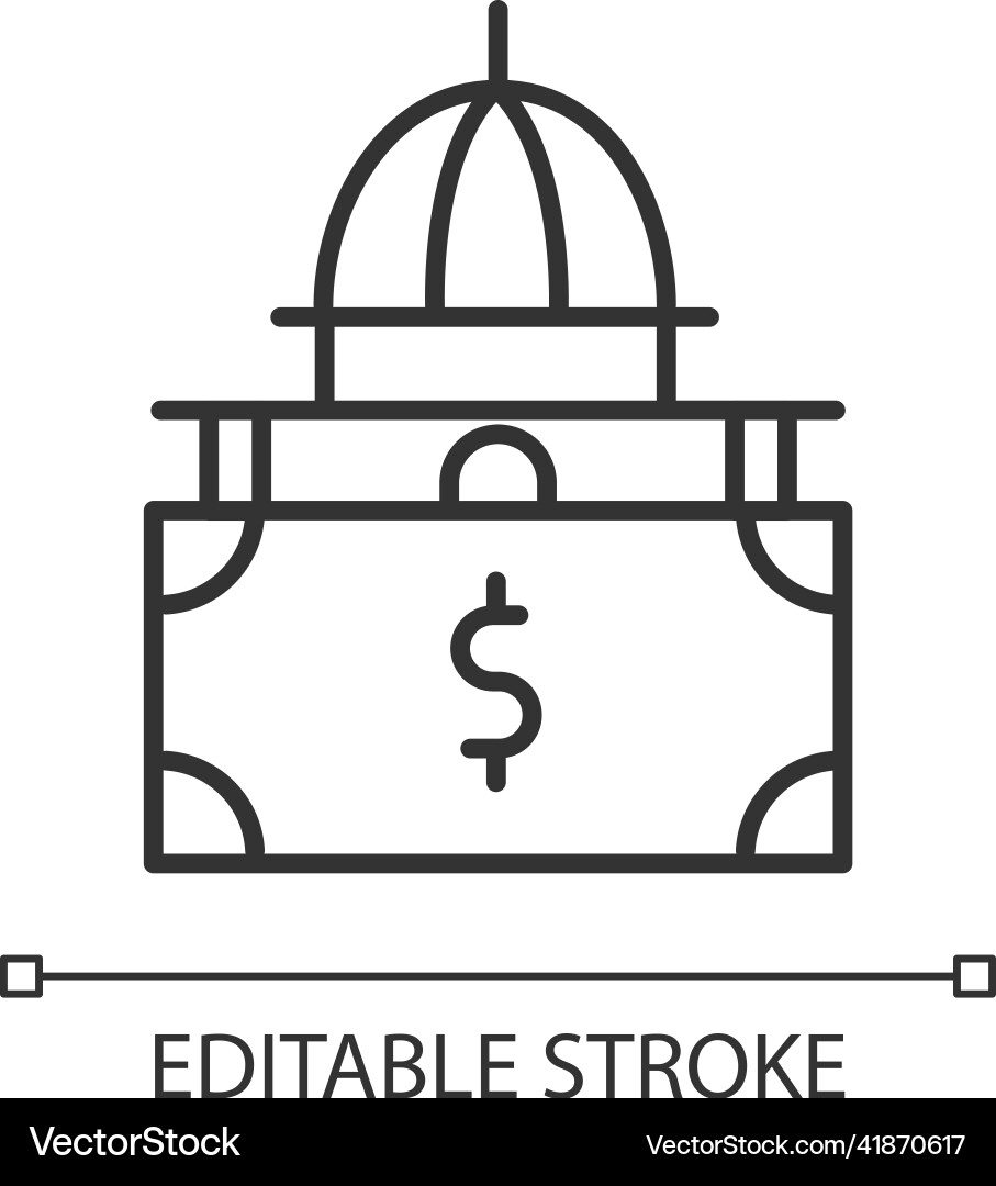 Federal financial support linear icon Royalty Free Vector