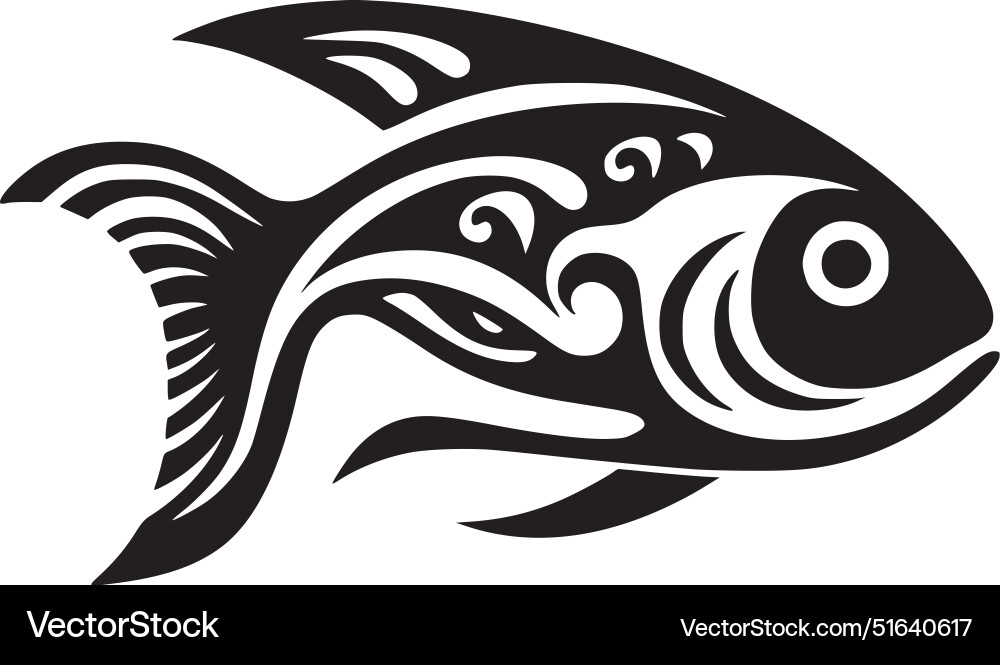 Fish - black and white Royalty Free Vector Image