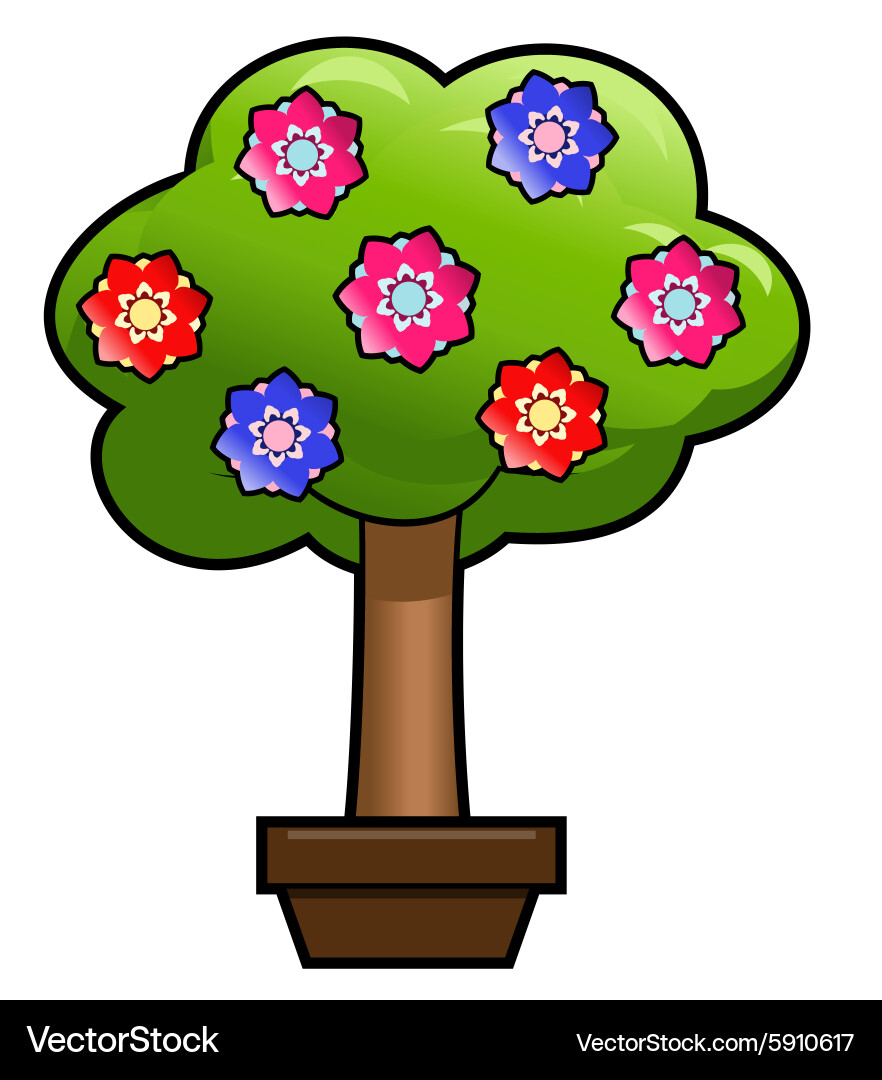 Flower tree Royalty Free Vector Image - VectorStock