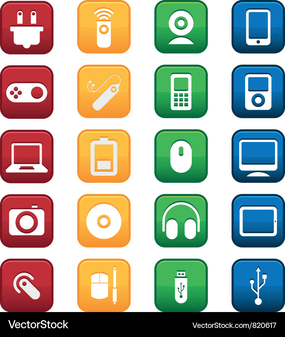 Gadget Icons Collection Royalty Free Vector Image