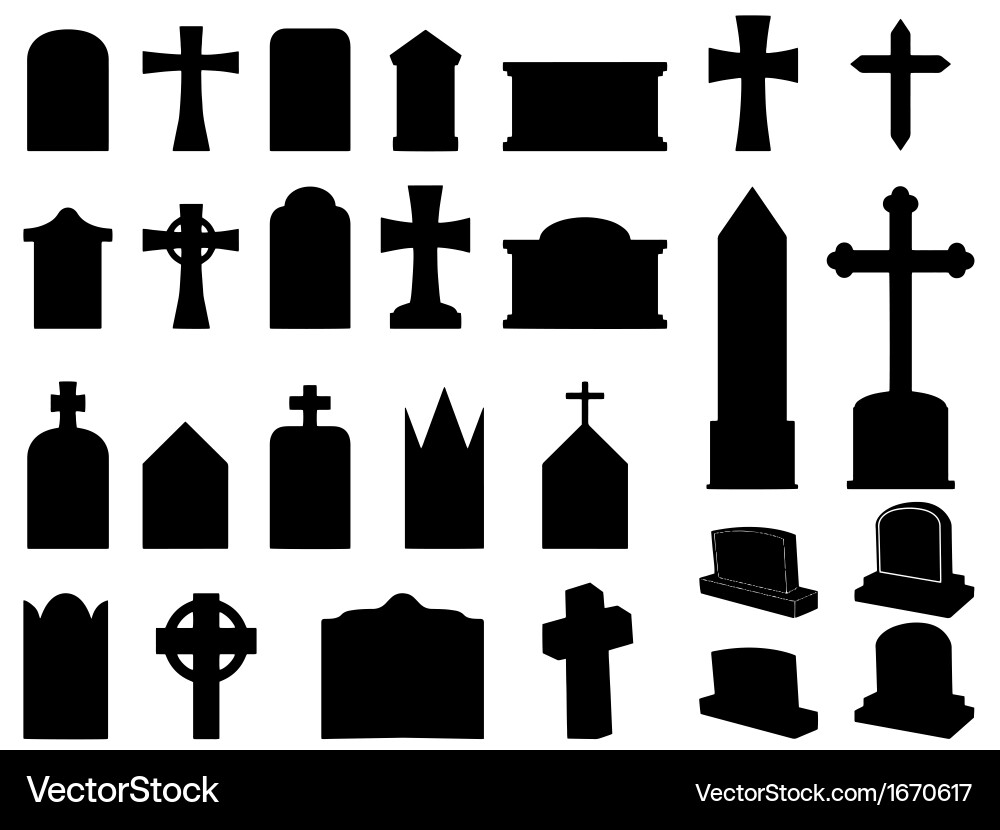 Gravestones and crosses Royalty Free Vector Image