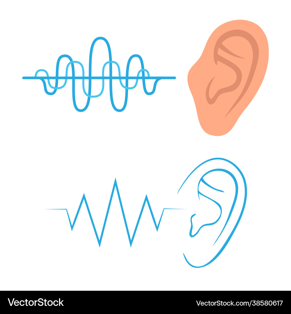 Icon Ohr hören Sound Lizenzfreies Vektorbild